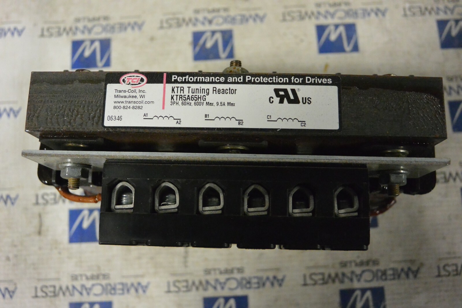Trans Coil Inc TCI KTR Tuning Reactor KTR5A65HG 3 Phase 9.5 Amp 600 ...