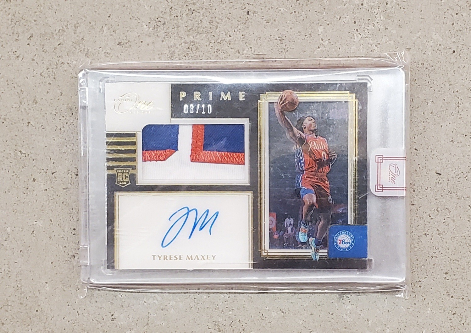 2020-21 Panini-One and One Basketball Tyrese Maxey /10 RPA PATCH AUTO ...