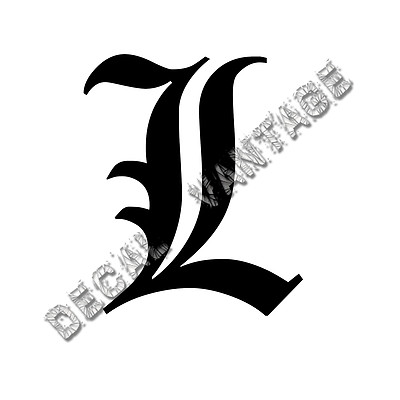 Old English L Letter Initial Vinyl Sticker Decal Font Diploma Choose ...