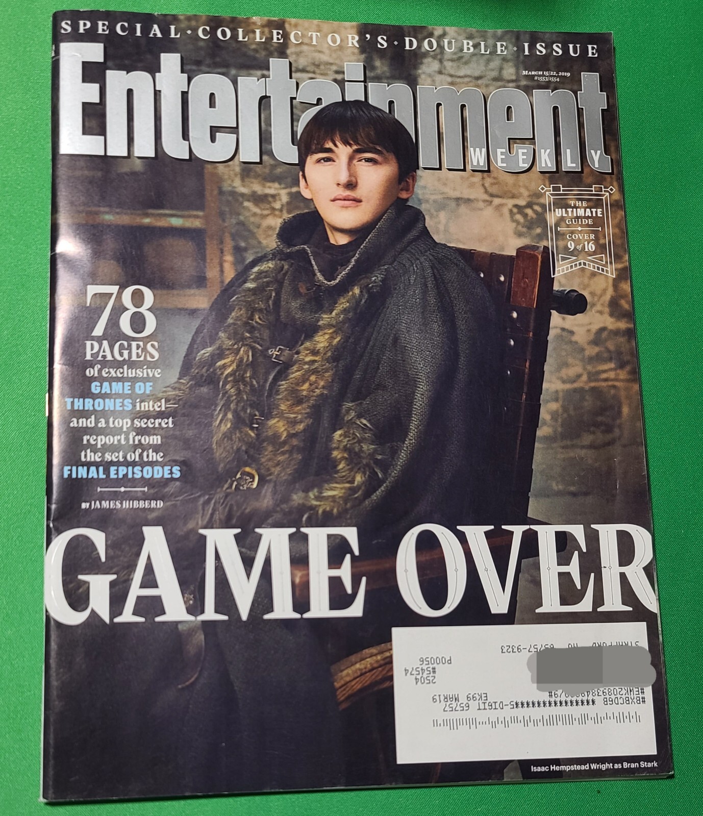 ENTERTAINMENT WEEKLY Magazine / Game of Thrones Cover 9 / Bran Stark ...