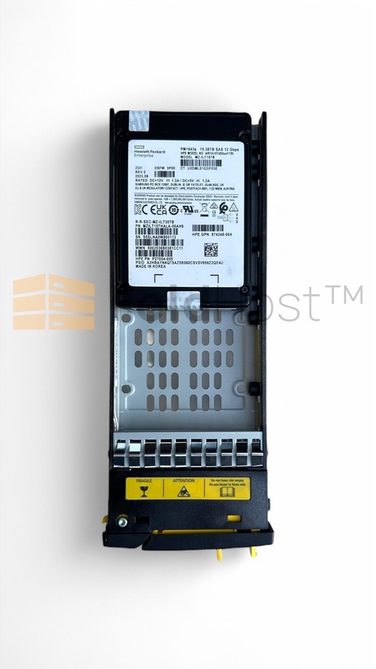 P9M60B P9M59B HPE 3PAR 8000 15.36TB SAS SFF (2.5in) FIPS Encrypted SSD ...