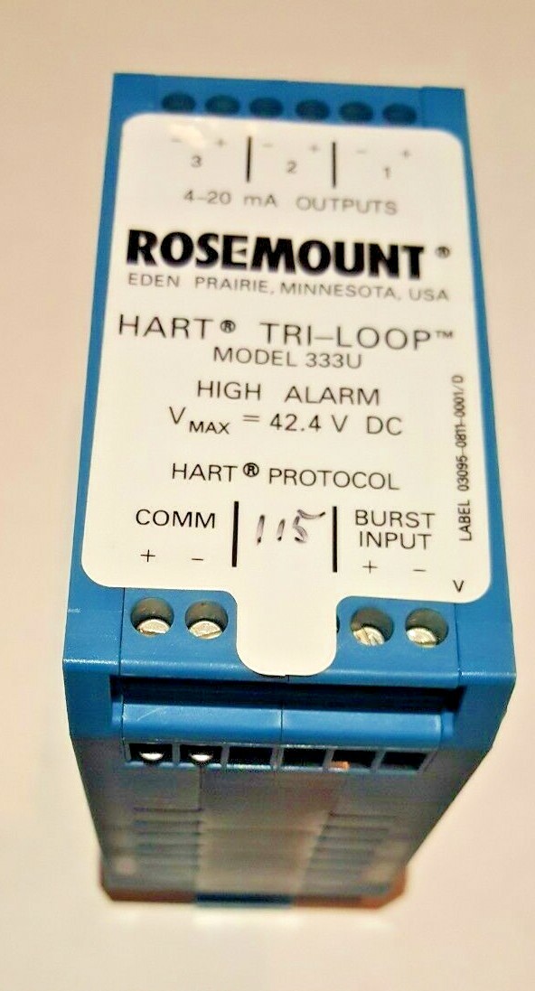 Rosemount Model 333U HART Tri-Loop HART-to-Analog Signal Converter ...