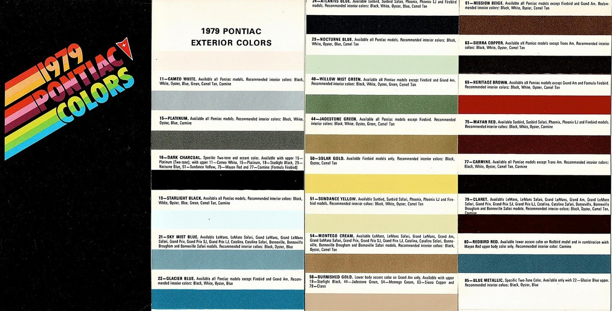 1979 Pontiac Trans Am Paint Codes - Infoupdate.org