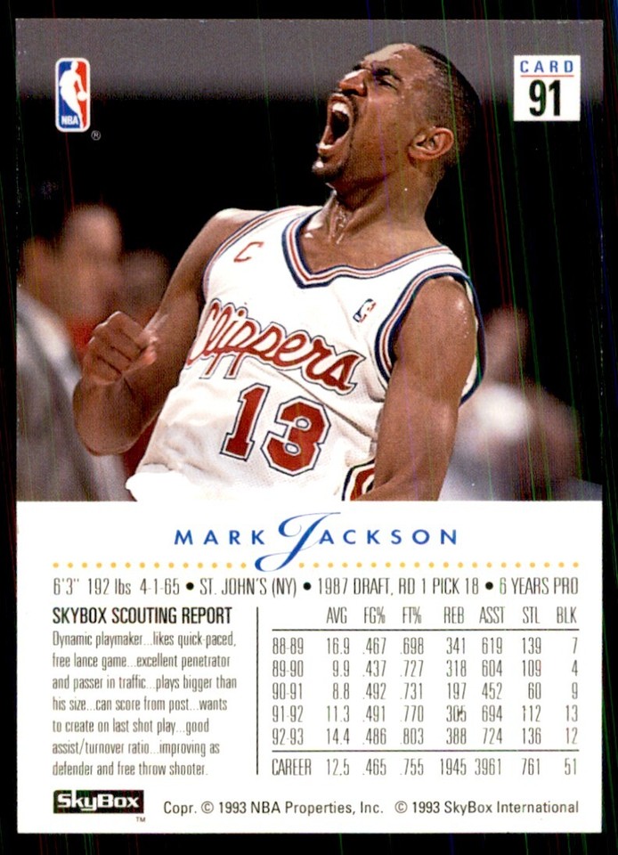 1993-94 SkyBox Mark Jackson Basketball Cards #91 | eBay