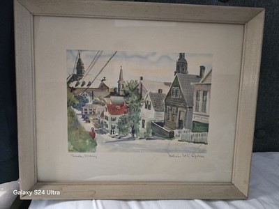 Vintage Signed William MCK Spierer SUNDAY MORNING Framed Water Color ...