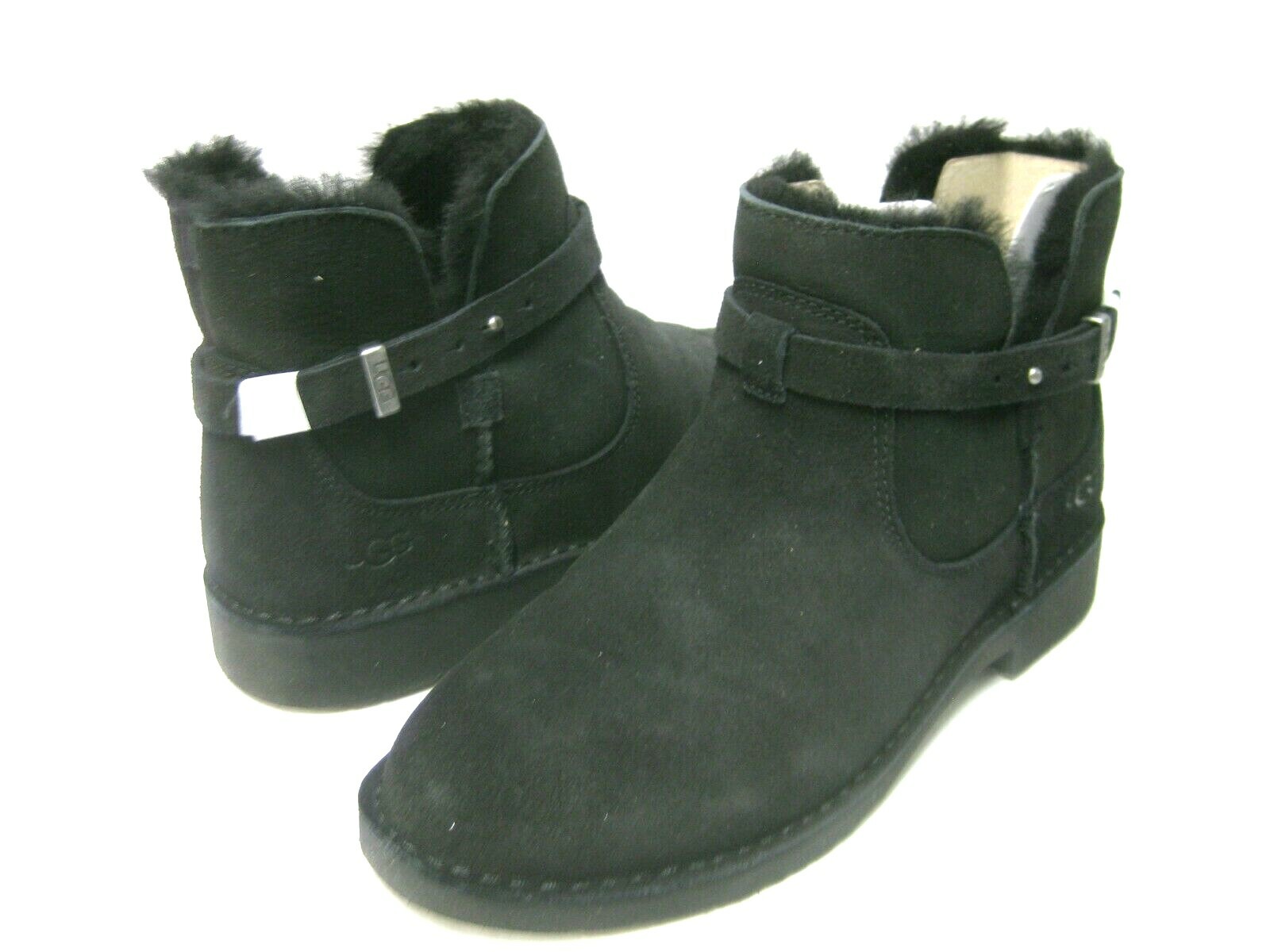 UGG ELISA WOMEN ANKEL BOOTS SUEDE BLACK US 9.5 /UK 7.5 /EU 40.5 | eBay