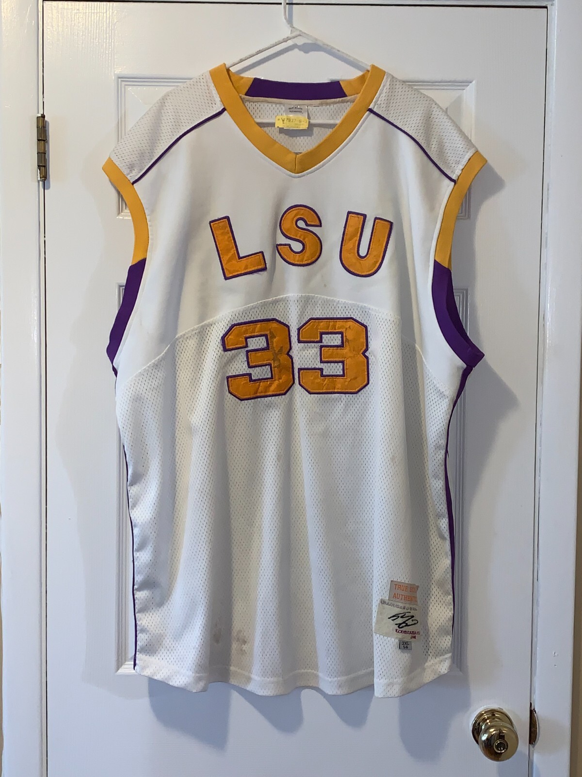 VINTAGE COLLEGE BASKETBALL JERSEY LSU #33 SHAQUILLE O'NEAL JERSEY SIZE ...