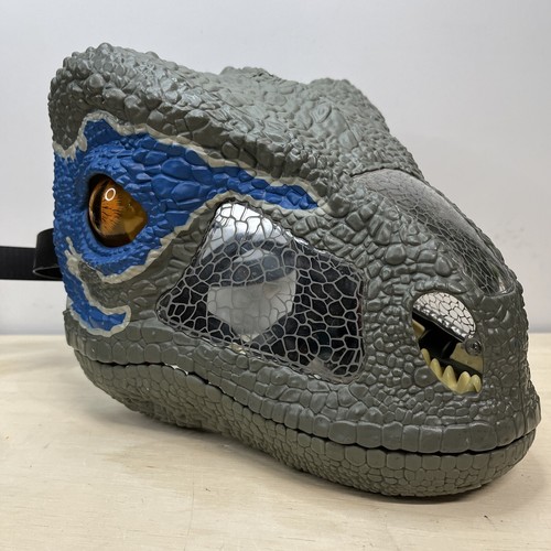 Jurassic Park World VELOCIRAPTOR BLUE Dinosaur Dino Mask Raptor Movie ...