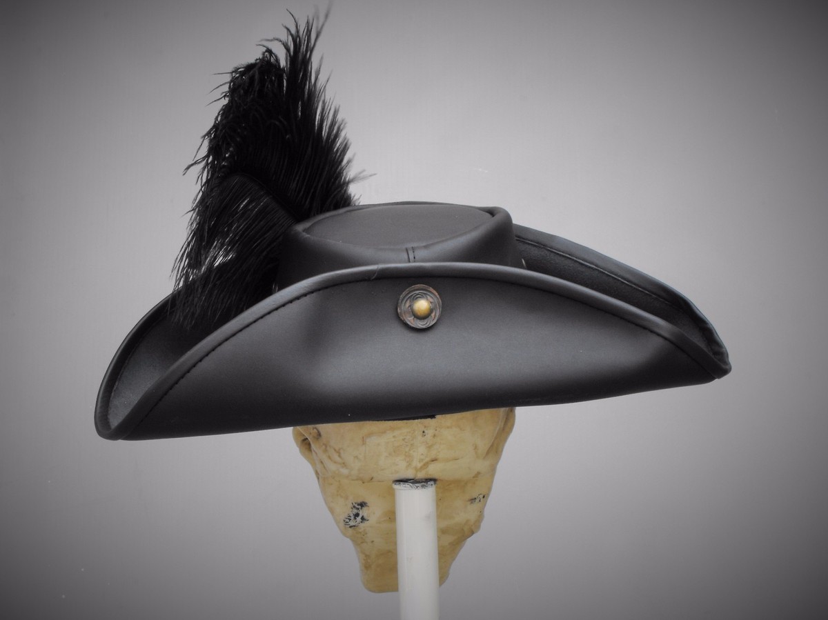 Leather Pirate Hat With Feather