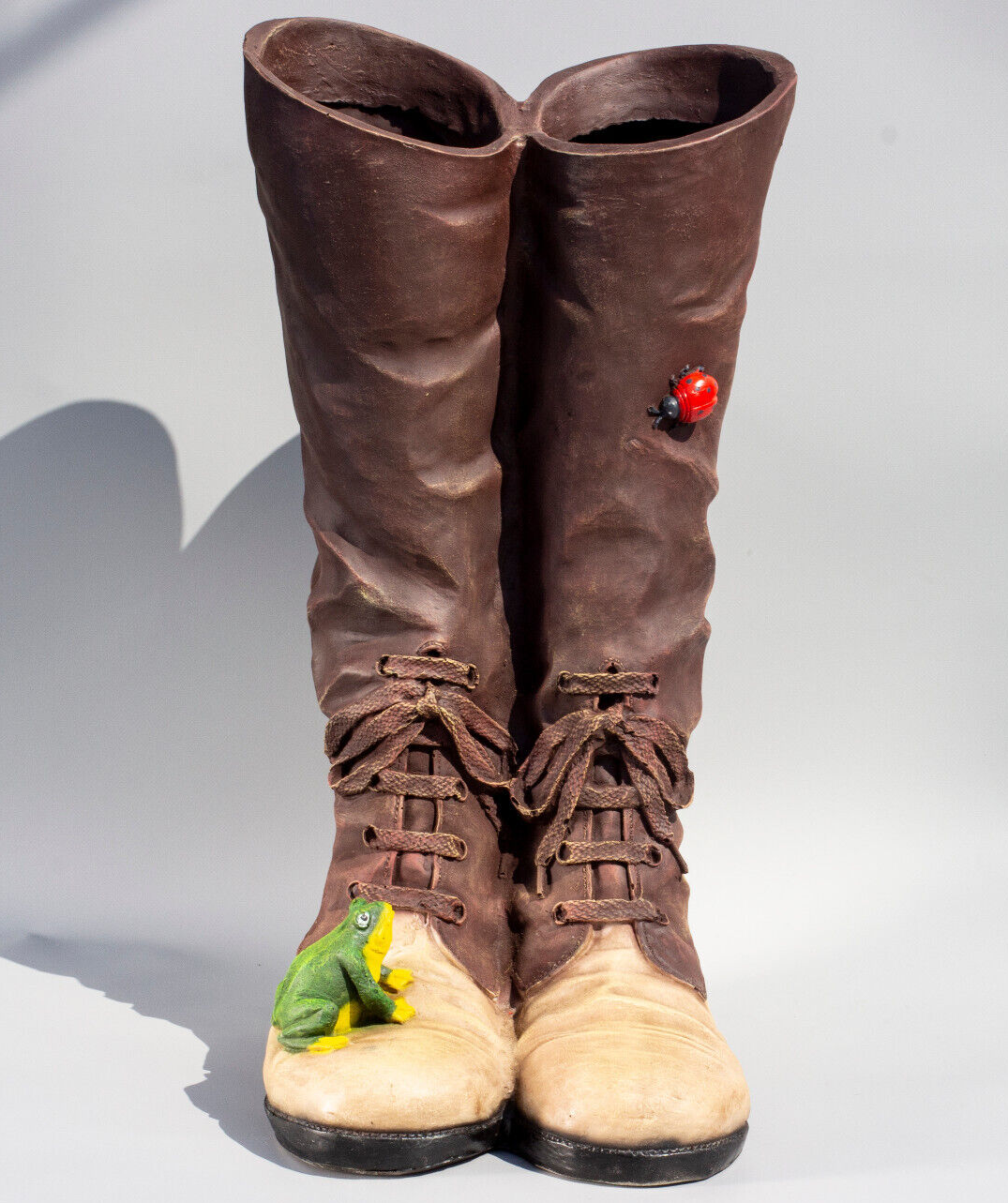 Boot Planter Frog Unique Flower Pot Sculpture Garden Statue Outdoor ...