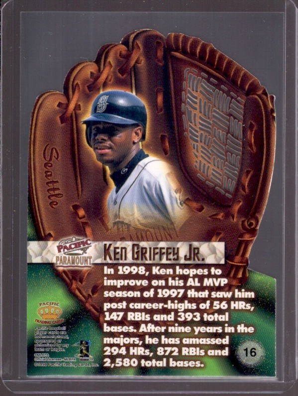 KEN GRIFFEY JR. 1998 Pacific Paramount Fielder's Choice Die-Cut Insert ...