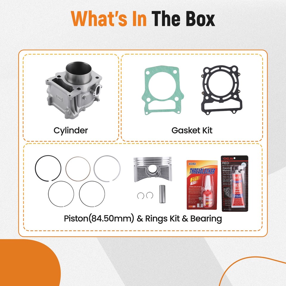 Top End Rebuild Kit w/ Cylinder Pistons For HiSUN UTV ATV 500 HS YS ...