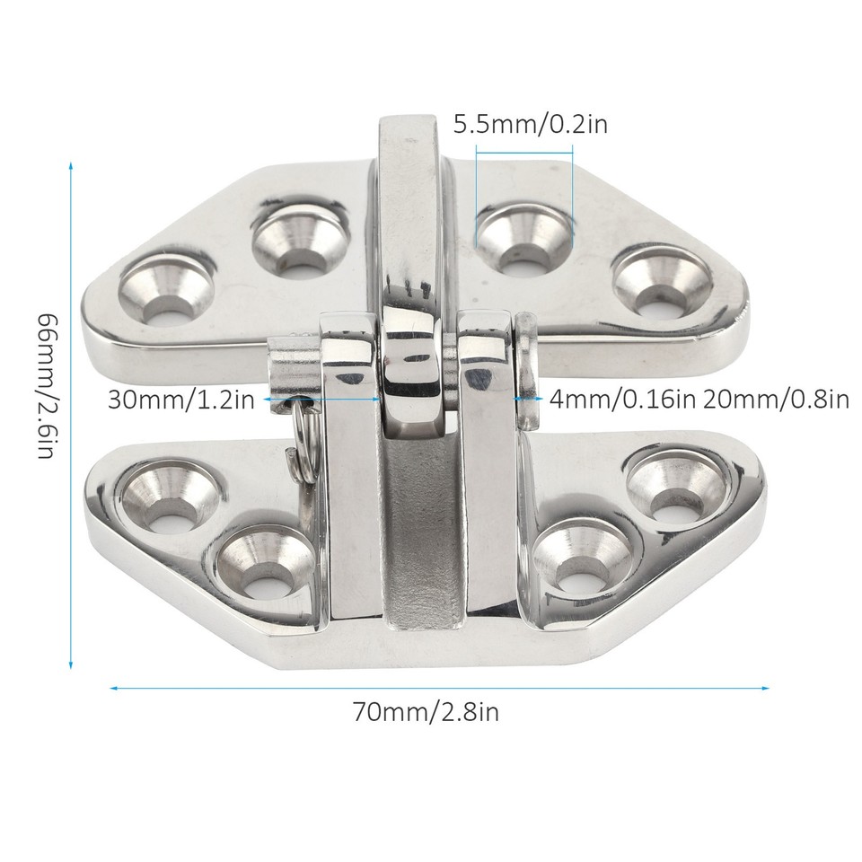 .2pcs Marine Hatch Hinge Stainless Steel MirrorPolishing Removable Pin ...