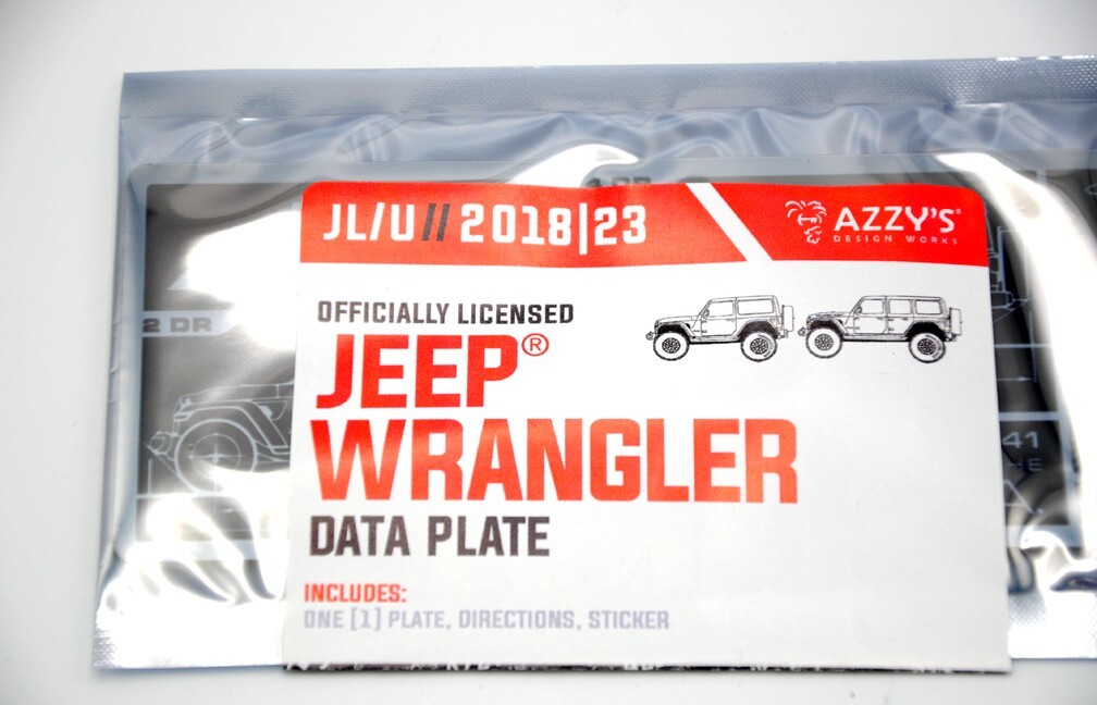 Jeep Wrangler (JL) Data Plate | eBay