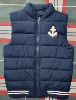 Janie and Jack Boys Navy Anchor Puffer Vest Size 7-8 Year EUC | eBay