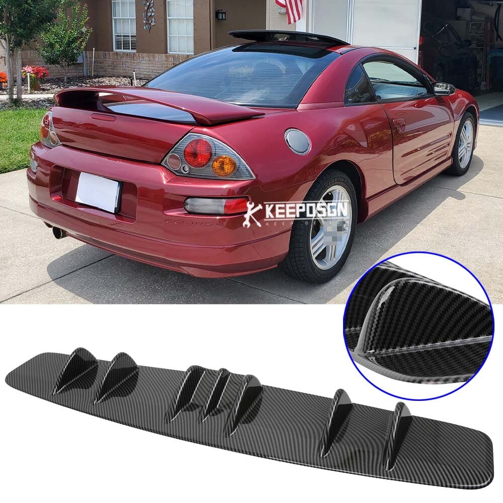 For Mitsubishi Eclipse Carbon Look Rear Bumper Diffuser Fin Spoiler Lip ...