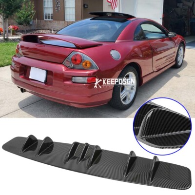 For Mitsubishi Eclipse Carbon Look Rear Bumper Diffuser Fin Spoiler Lip ...