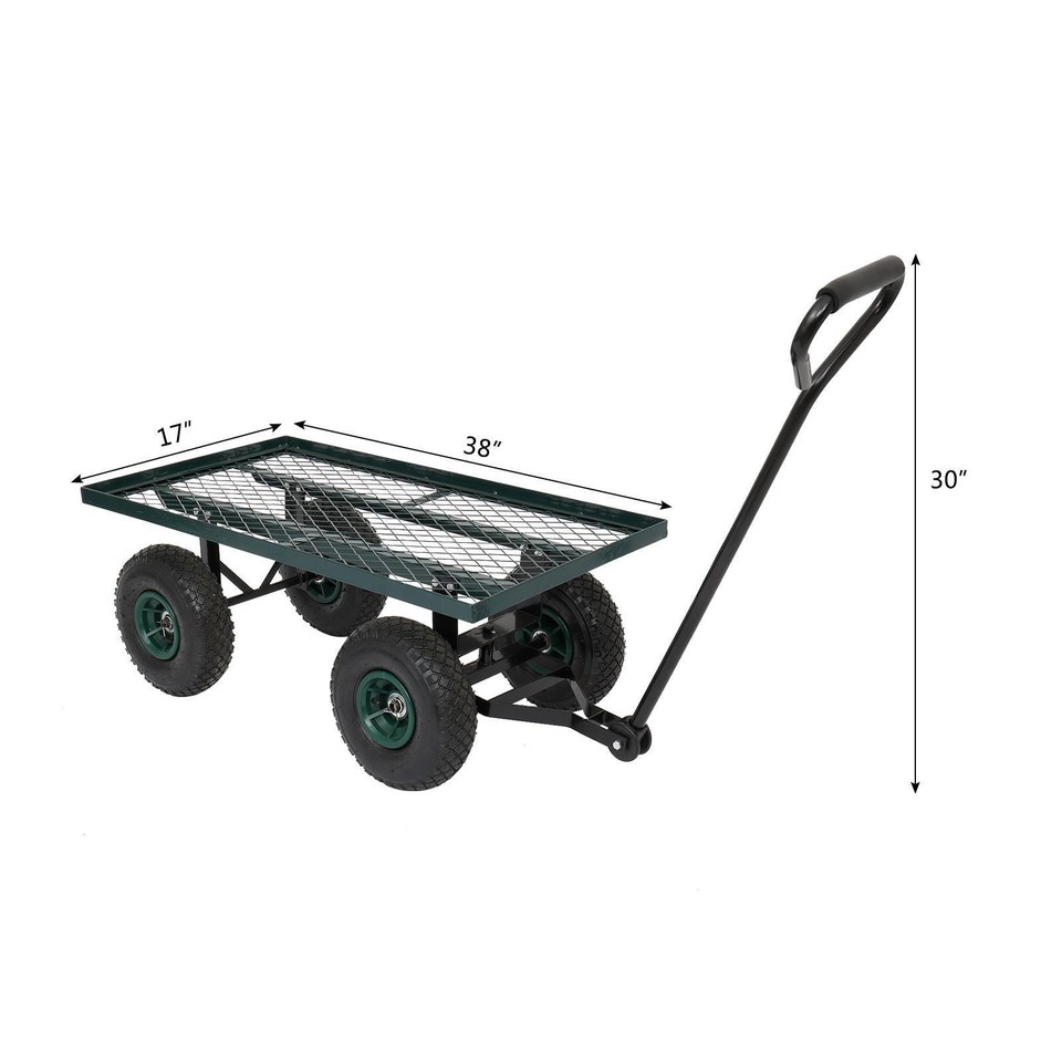 38" Garden Carts Yard Dump Wagon Cart Lawn Utility Cart Outdoor Heavy ...