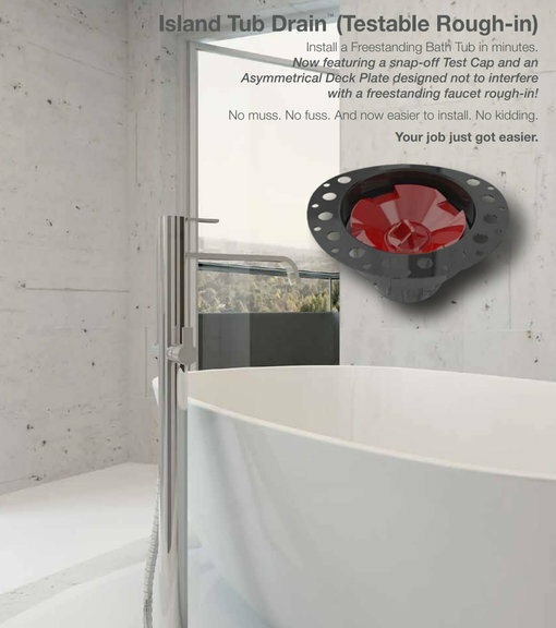 OSB Island Tub Drain Freestanding Bath Tub Drain Rough-in ABS, PVC or ...