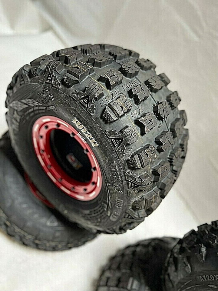 DWT G3 Beadlock Rims Maxxis Razr Plus MX Tires Front Rear YFZ450 ...