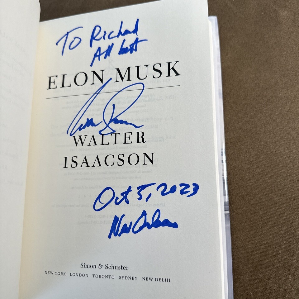 AUTOGRAPHED SIGNED Elon Musk by Walter Isaacson (2023, Hardcover ...