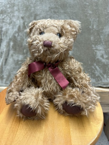 Russ Berrie Gregory Teddy Bear Plush Stuffed Animal Brown Shaggy Maroon ...