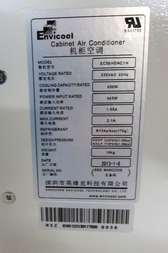 ENVICOOL EC06HDNC1H Electric Control Panel Cabinet Air Conditioner A/C ...