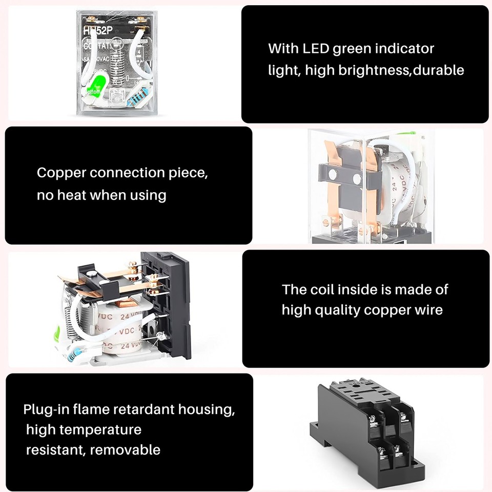 2X(220/240V AC Coil DPDT Relay MY2NJ 8 Pin w Socket Base B7P1)2549 ...