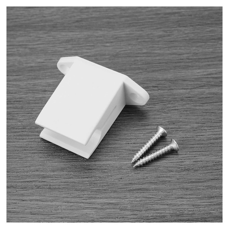 3 Adjustable Wall Mount Brackets for Roller Blind Crank Plastic White ...