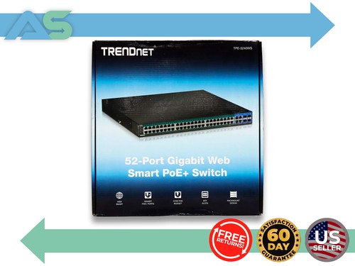 TRENDnet TPE-5240WS 52-Port Gigabit Web Smart PoE+ Switch 48 PoE+ & 4 ...