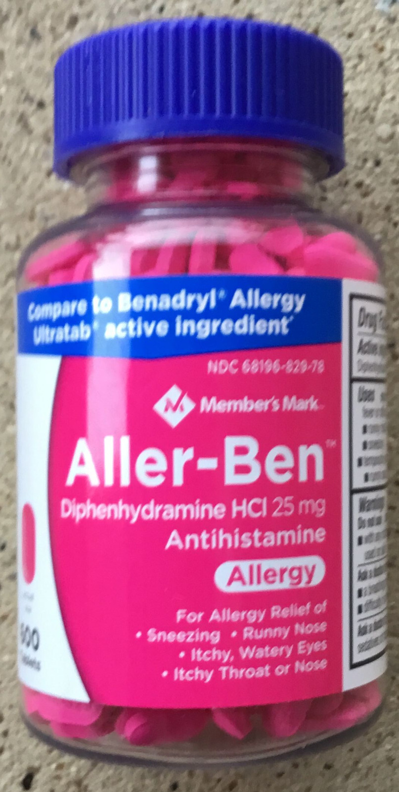 600ct Member’s Mark Aller-Ben Tablets 25 Mg Diphenhydramine HCL 03/2025 ...