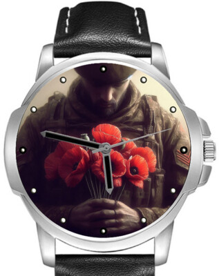 Soldier Holding Poppy Flowers Unique Art Stylish Rare Quality Wrist ...