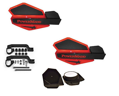 Powermadd Star Series Handguard Mirror Mount Kit Honda Red Black ...