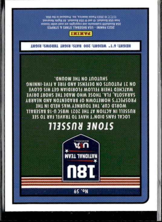 2023 Panini USA Baseball Stars & Stripes #59 Stone Russell 18U | eBay
