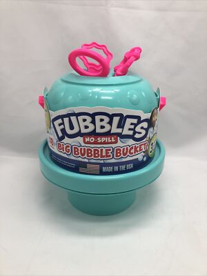 Fubbles No-Spill Big Bubble Bucket Blue 3 Kids Can Play, 3 Wands ...