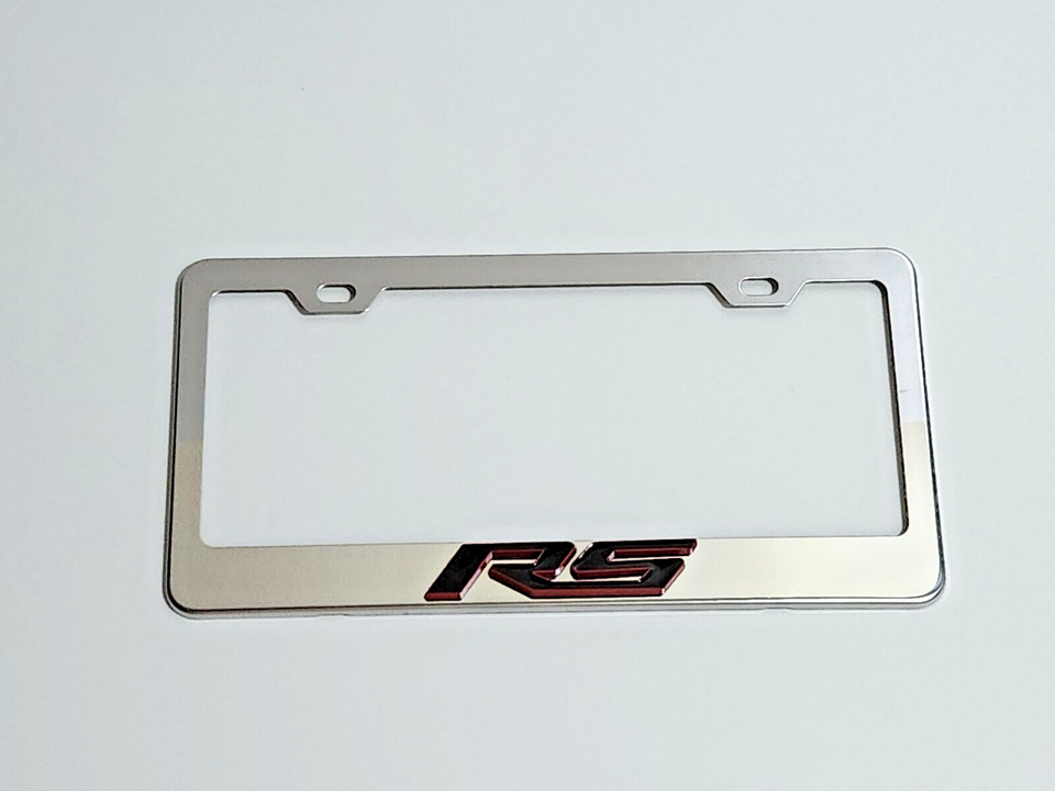 2 pcs Silver License Plate Frame for 3D Black Red RS Logo | eBay
