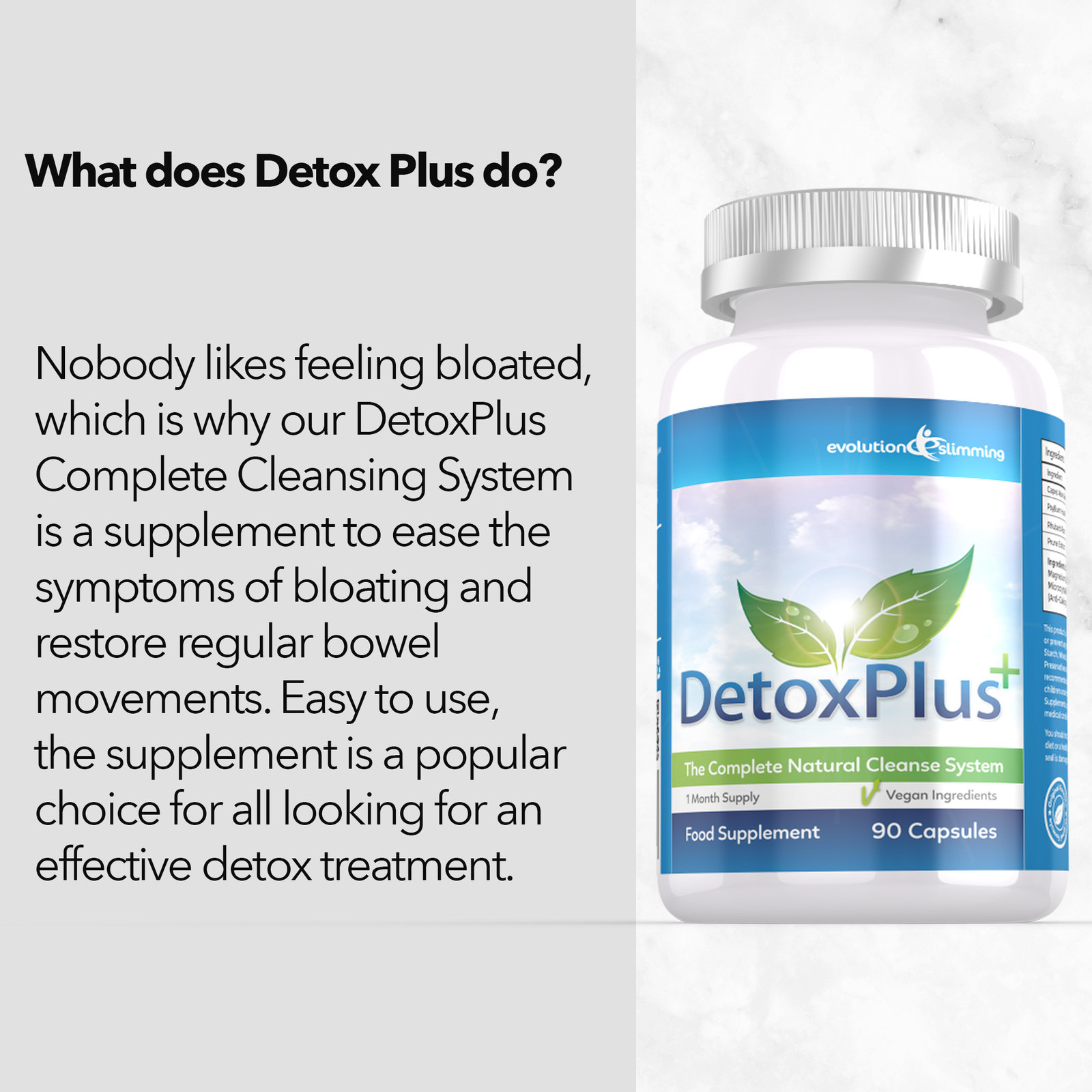 Detox Plus Colon Cleanse Diet Pills 90 Capsules Bloating Evolution ...