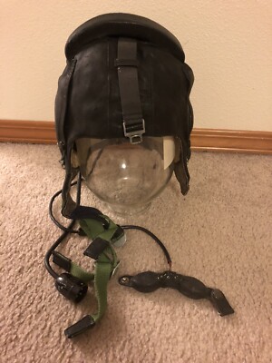 VINTAGE OLD AVIATOR PILOT LEATHER HELMET CAP WINTER 1970. Size 56 | eBay