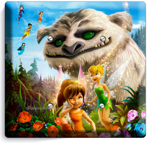 TINKER BELL FAWN NEVERBEAST GRUFF MONSTER FAIRIES LIGHT SWITCH WALL ...