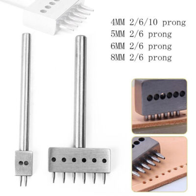 1mm Leather Craft Row Round Punch stainless steel 4mm/5mm/6mm/8mm Hole ...