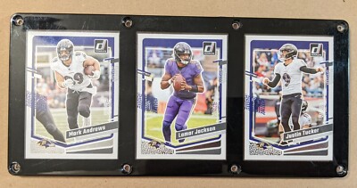 BALTIMORE RAVENS 3 CARD PLAQUE MARK ANDREWS LAMAR JACKSON JUSTIN TUCKER ...