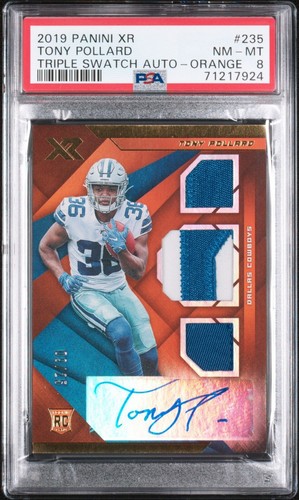 2019 Panini XR - Rookie Triple Swatch Autographs Orange #235 Tony ...