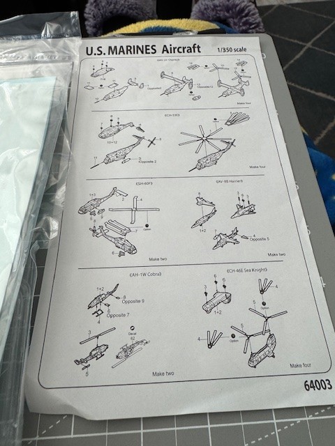 Gallery Models 1/350 Scale U.S. Marines Aircraft Model Kit 64003 Open ...