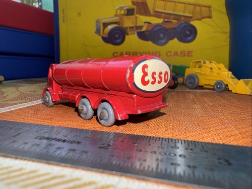 Matchbox 11b; ERF Petrol Tanker (63mm); Red; Esso; GPW, Silver Trim ...