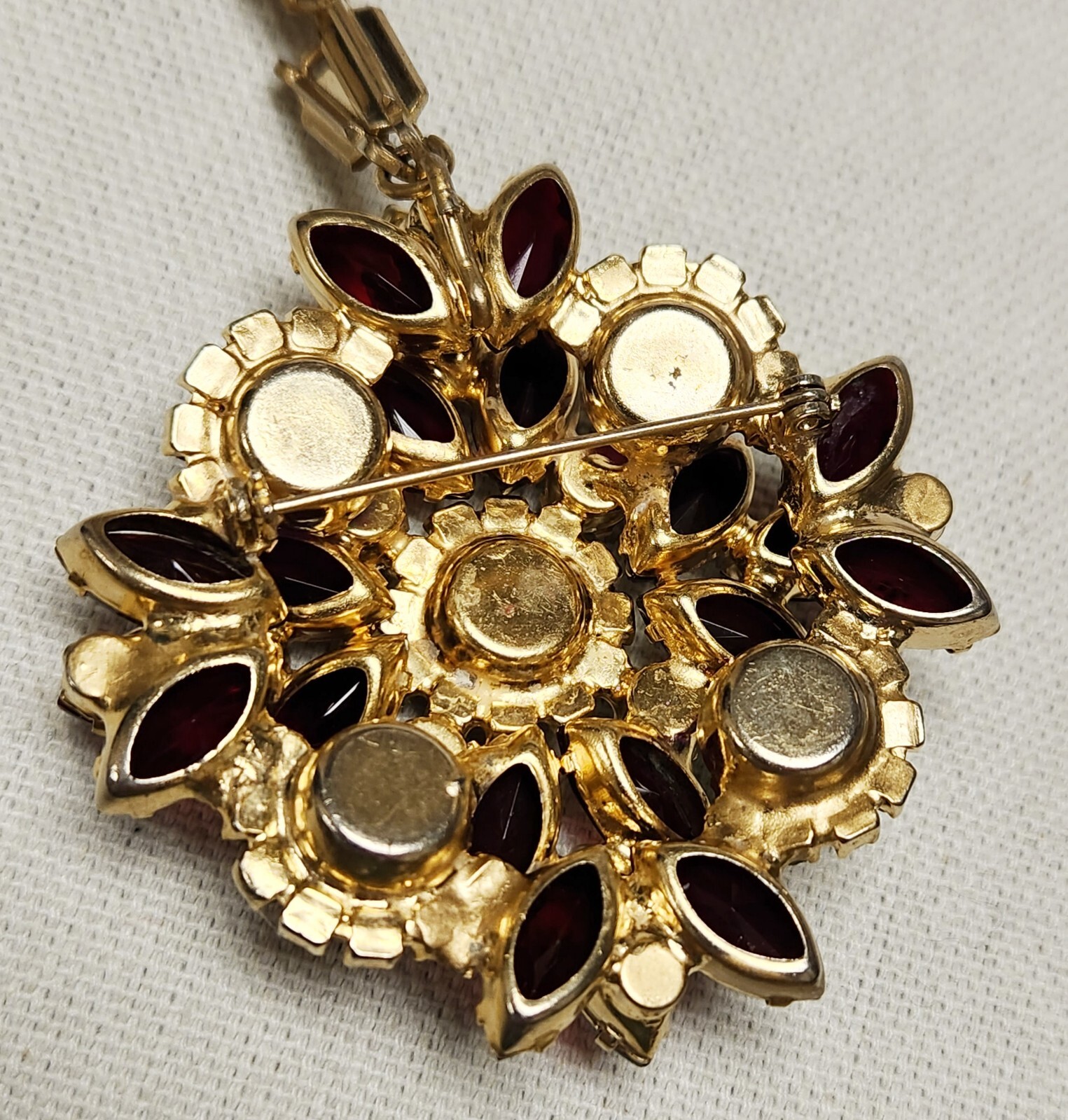Juliana D&E Ruby Red Aurora Borealis Rhinestone Pendant Necklace ...