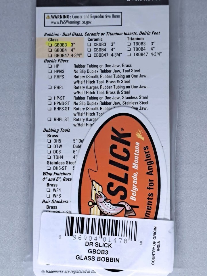 Dr. Slick Stainless Steel Glass Bobbin with Delrin Feet 3" | eBay