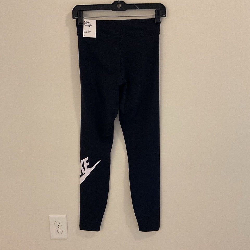 Nike Tight Fit High Rise Full Length Leggings CZ8528-010 Black-White ...