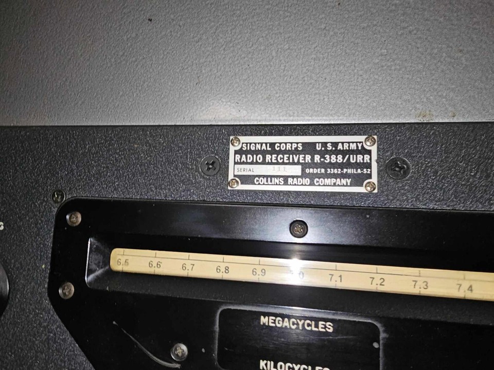 R-388/URR Radio Receiver U-S-ARMY Collins | eBay