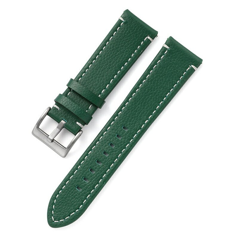 Lychee Grain Genuine Cow Leather Strap 18mm 19 20 21 22 24mm Watch Band ...