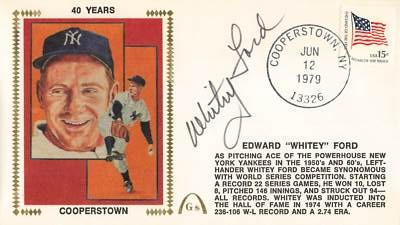 Whitey Ford Yankees Signed First Day Cover Autograph Auto PSA/DNA ...